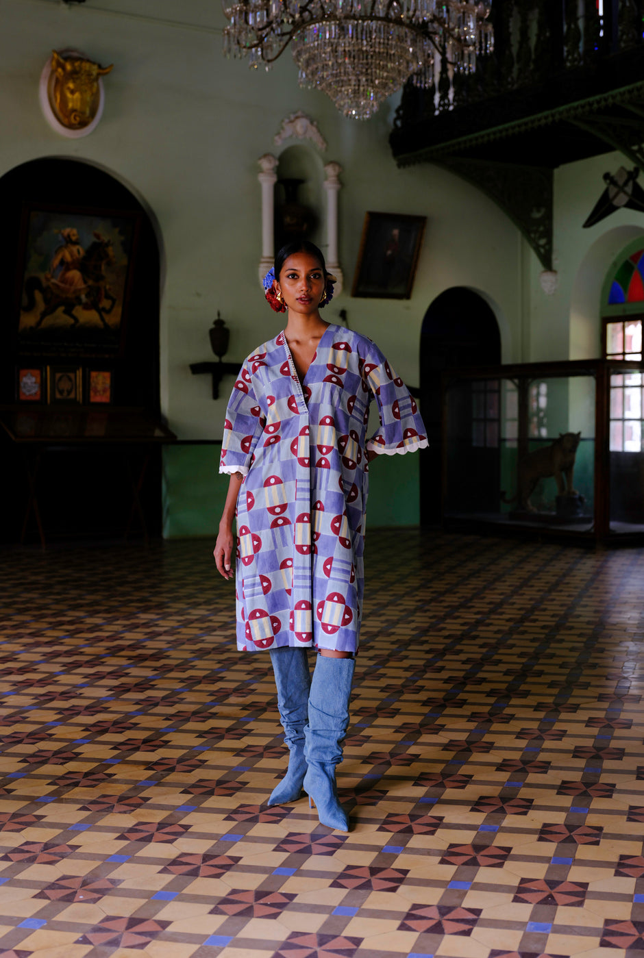 Jodi Life | Nur | Hand embroidered Midi Dress – clothostudio
